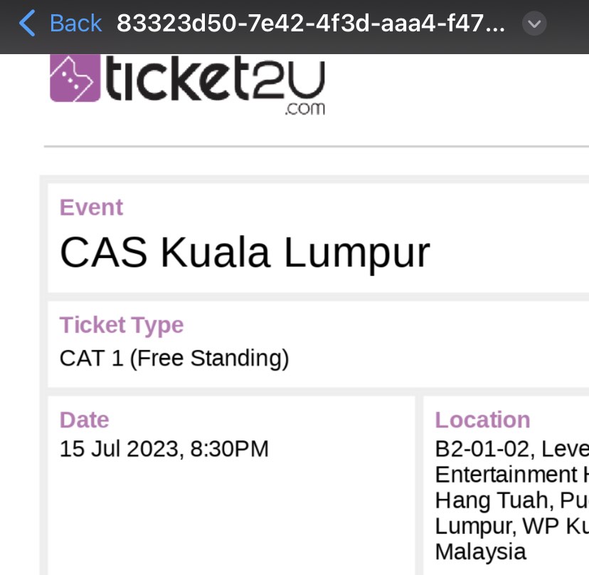 CAS concert day 1 untuk 15/7/2023, Tickets & Vouchers, Event Tickets on ...