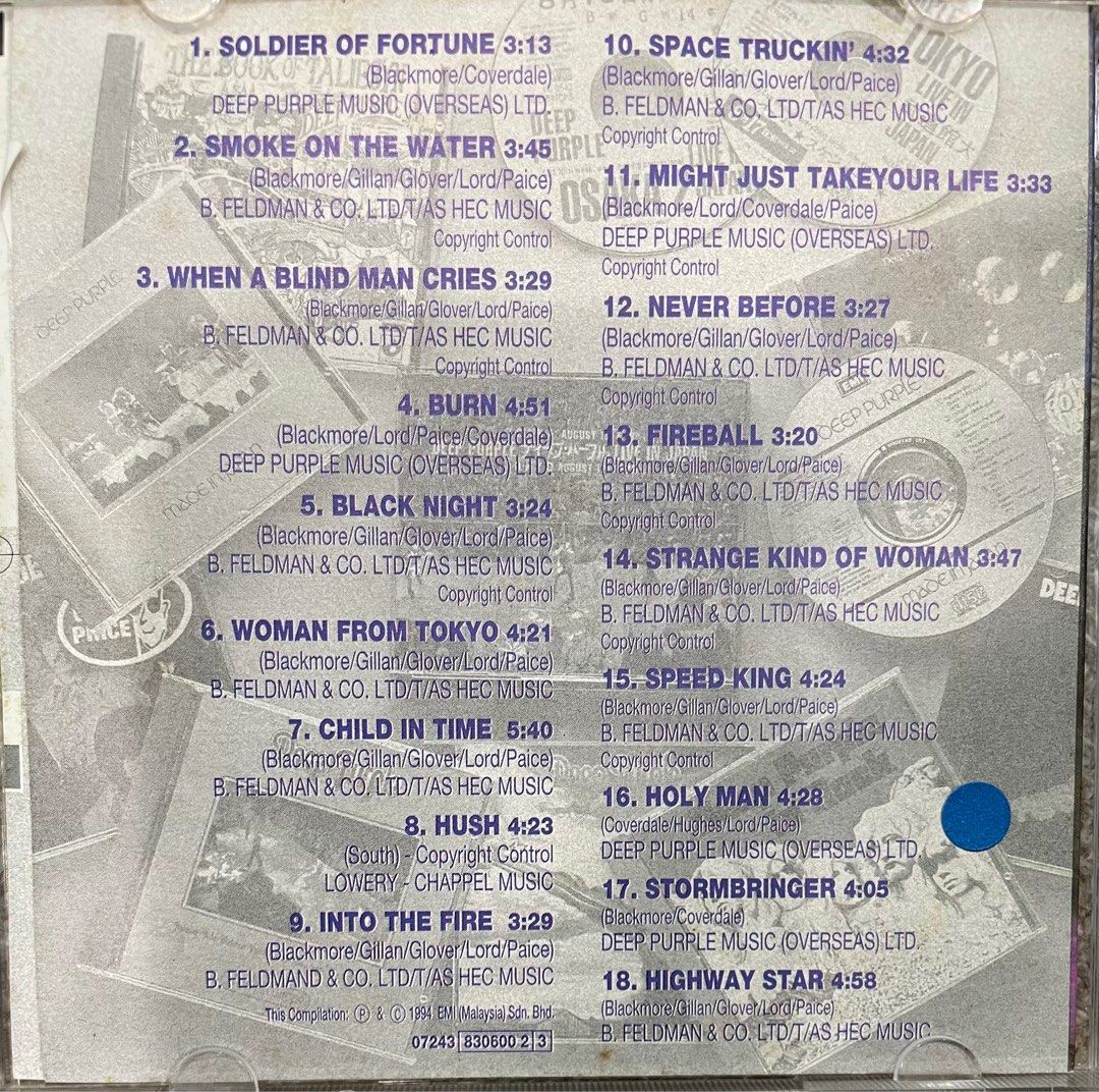 CD: rock - Deep Purple Soldier Of Fortune, The Greatest Hits (Best Of ...