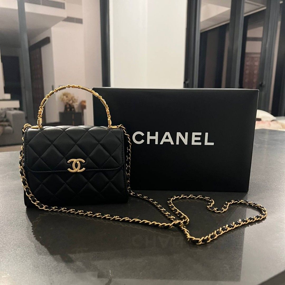 Chanel Mini Kelly Bag Lambskin 22B, Luxury, Bags & Wallets on Carousell