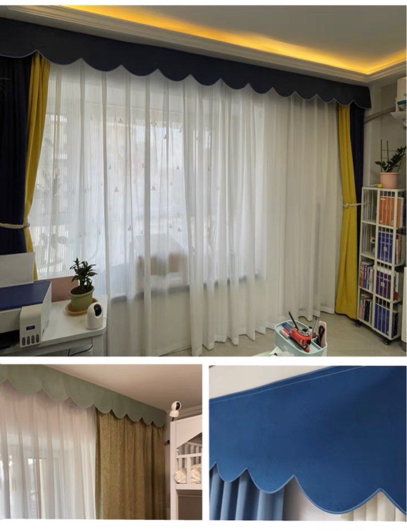 Curtain Head to hide curtain rods and tracks in beige, Furniture & Home ...