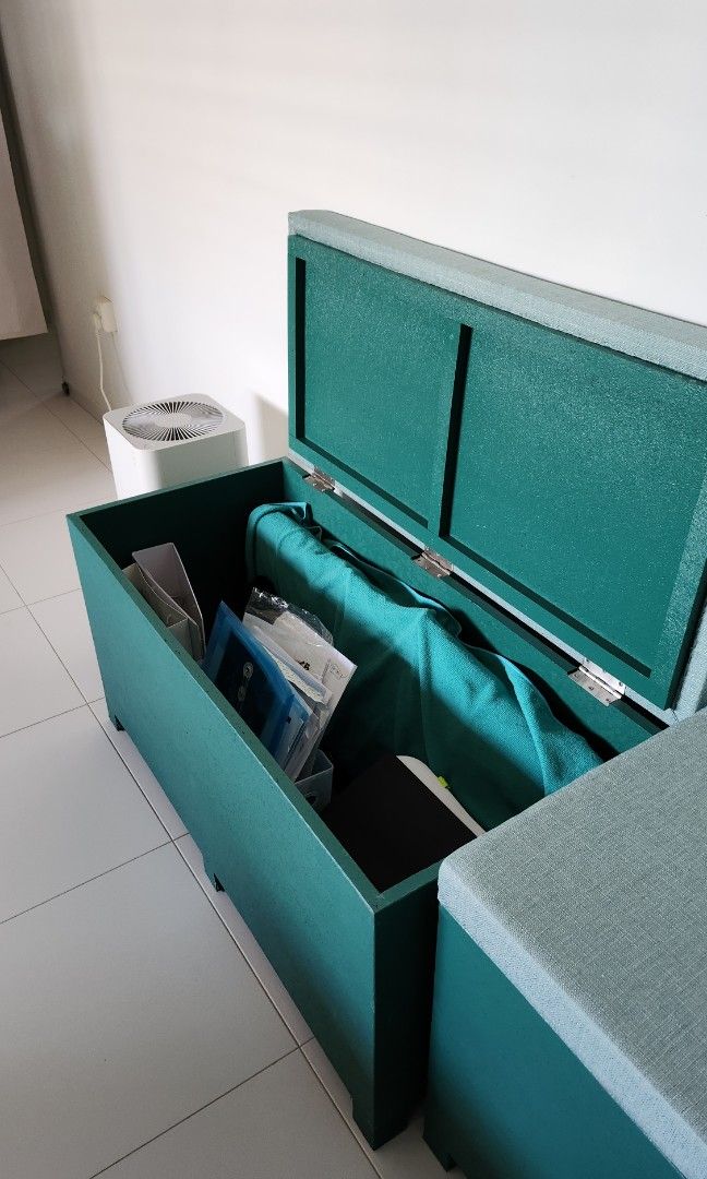 Custom made storage box with seat, Furniture & Home Living, Home ...