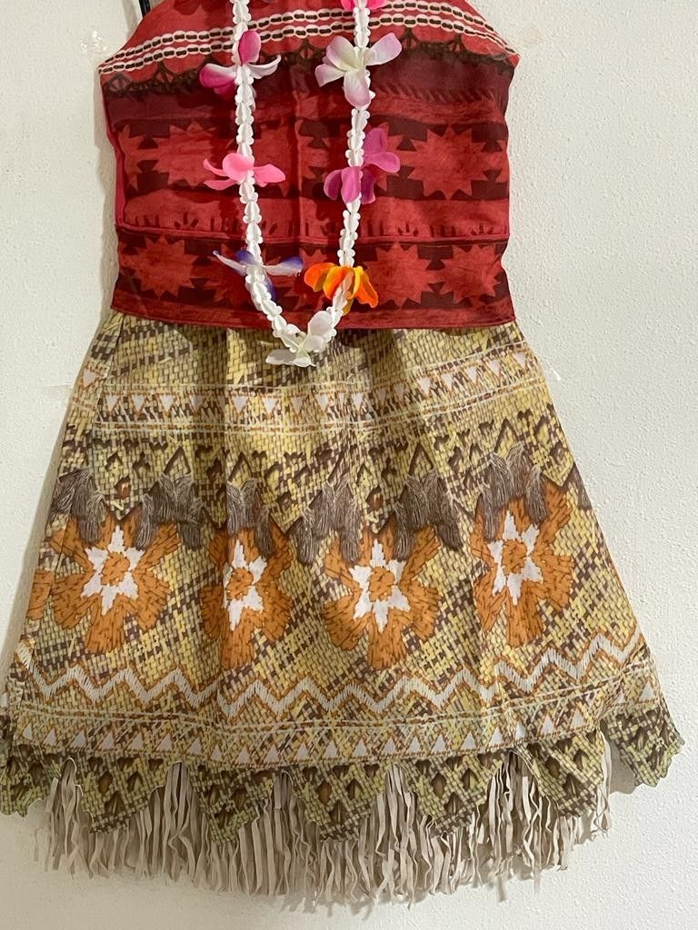 Disney Princess - Moana - ethnic young girl costume - 2pcs top and bottom set - with matching ...