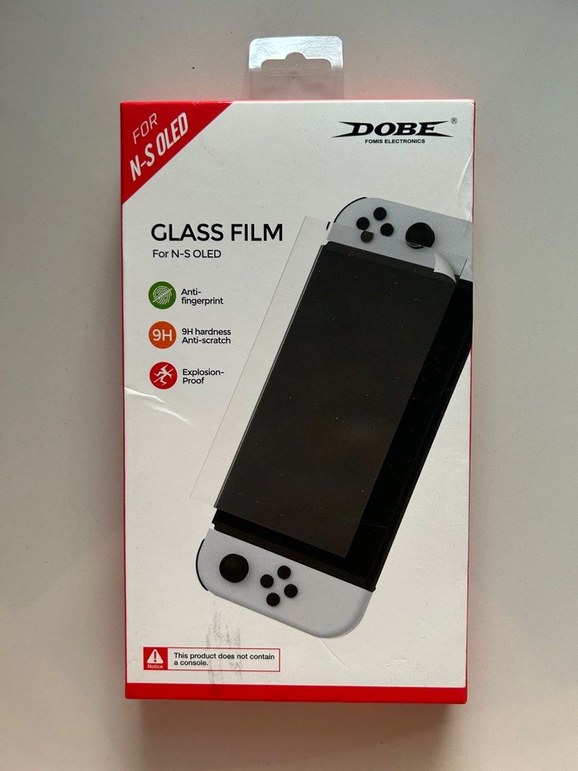 DOBE GLASS FILM FOR N-S OLED, Video Gaming, Video Game Consoles, Nintendo on Carousell