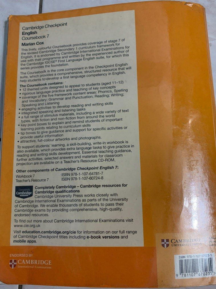 English Cambridge checkpoint coursebook 7, Hobbies & Toys, Books ...