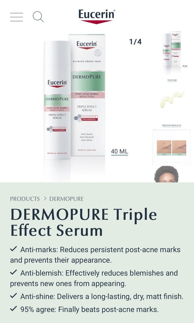 Eucerin - Post acne serum (Dermo pure range), Beauty & Personal Care ...