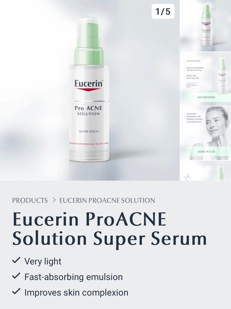 Eucerin - Post acne serum (Dermo pure range), Beauty & Personal Care ...