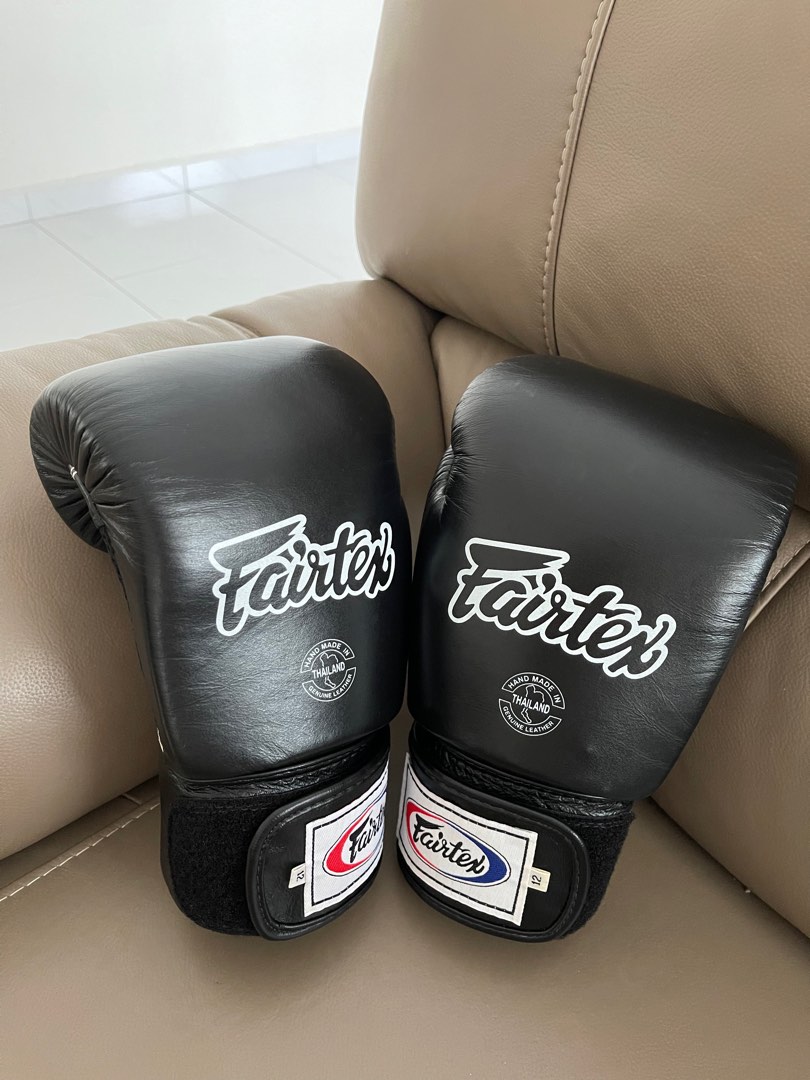 FAIRTEX 12 OZ BLACK BOXING GLOVES, Sports Equipment, Other Sports Equipment and Supplies on ...