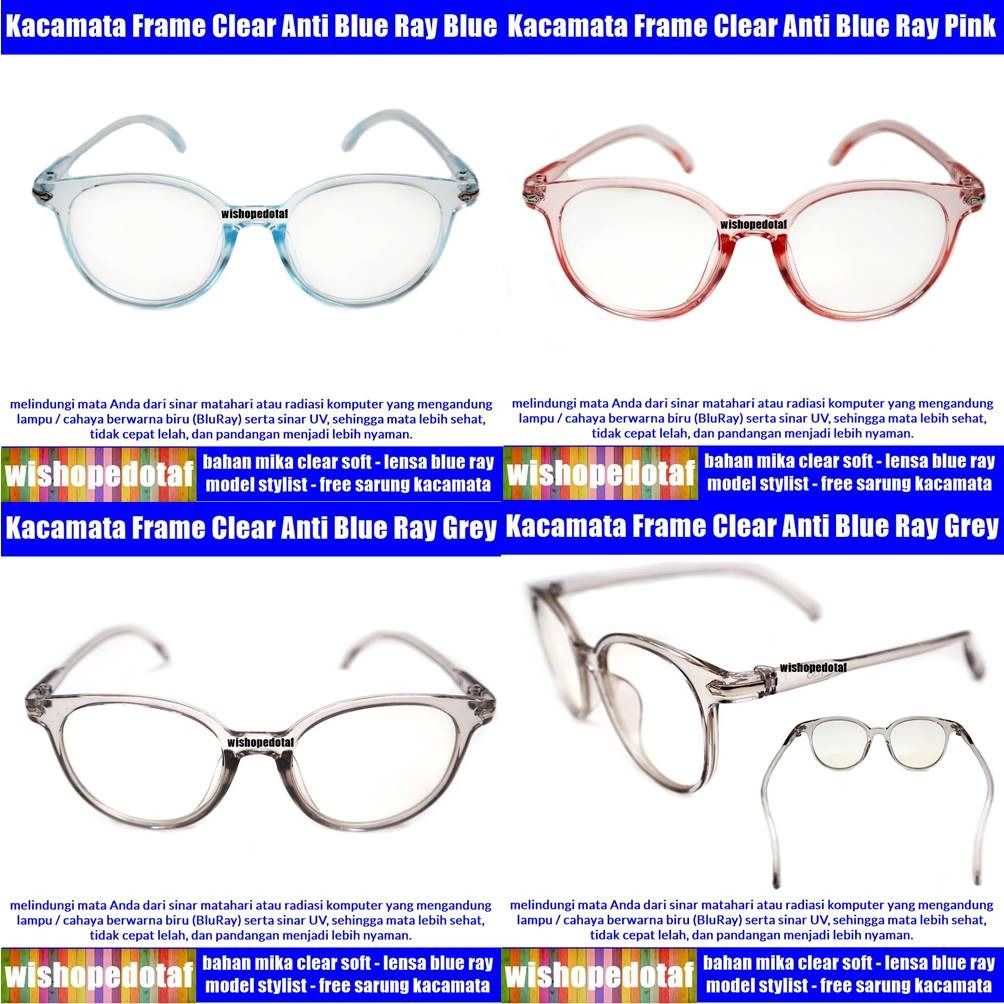 Frame Kacamata Blue Ray Lens Original, Fesyen Wanita, Aksesoris di ...