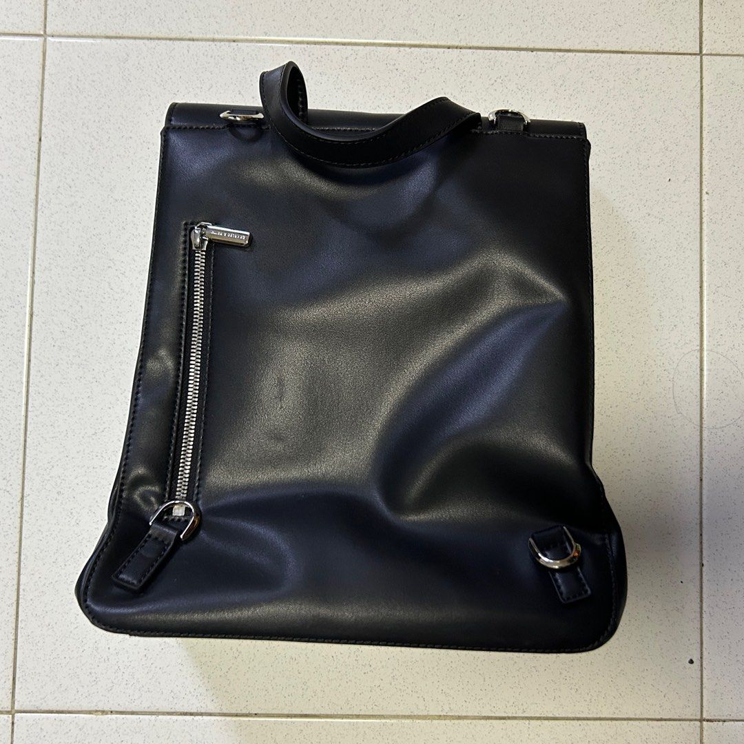 Front Flap Structured Backpack (Black), Women's Fashion, Bags & Wallets ...