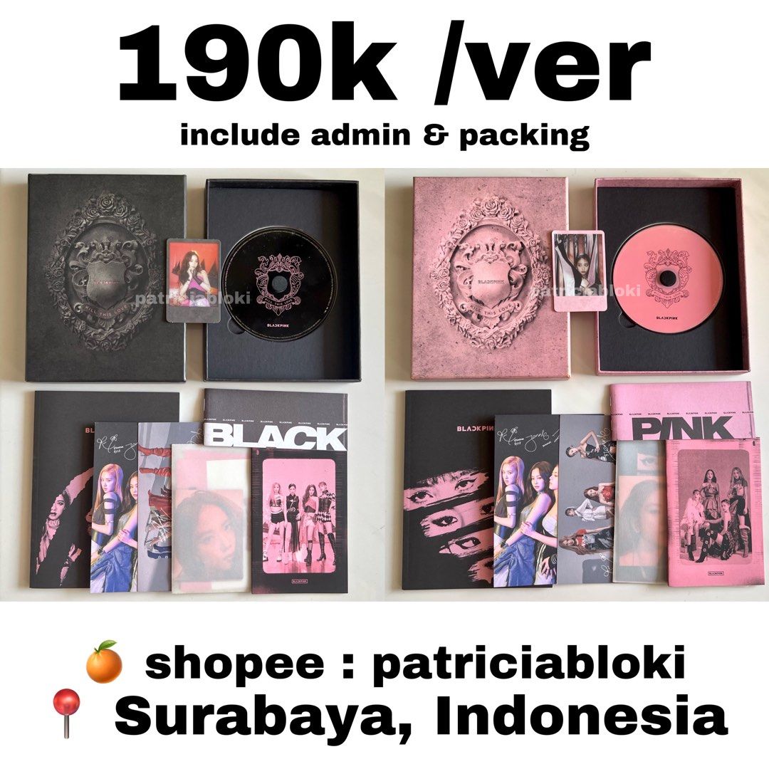 Fullset Album BLACKPINK Kill This Love Black & Pink Ver KTL Pc Photocard Jisoo BP KPOP The Born ...