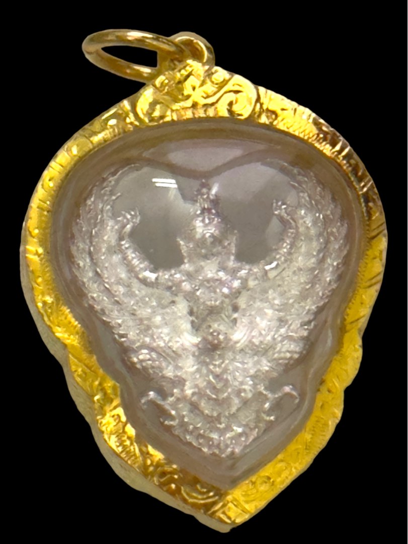 Garuda with King Rama 5 Nur Ngern (Real Silver) BE2563 by LP Wara of ...