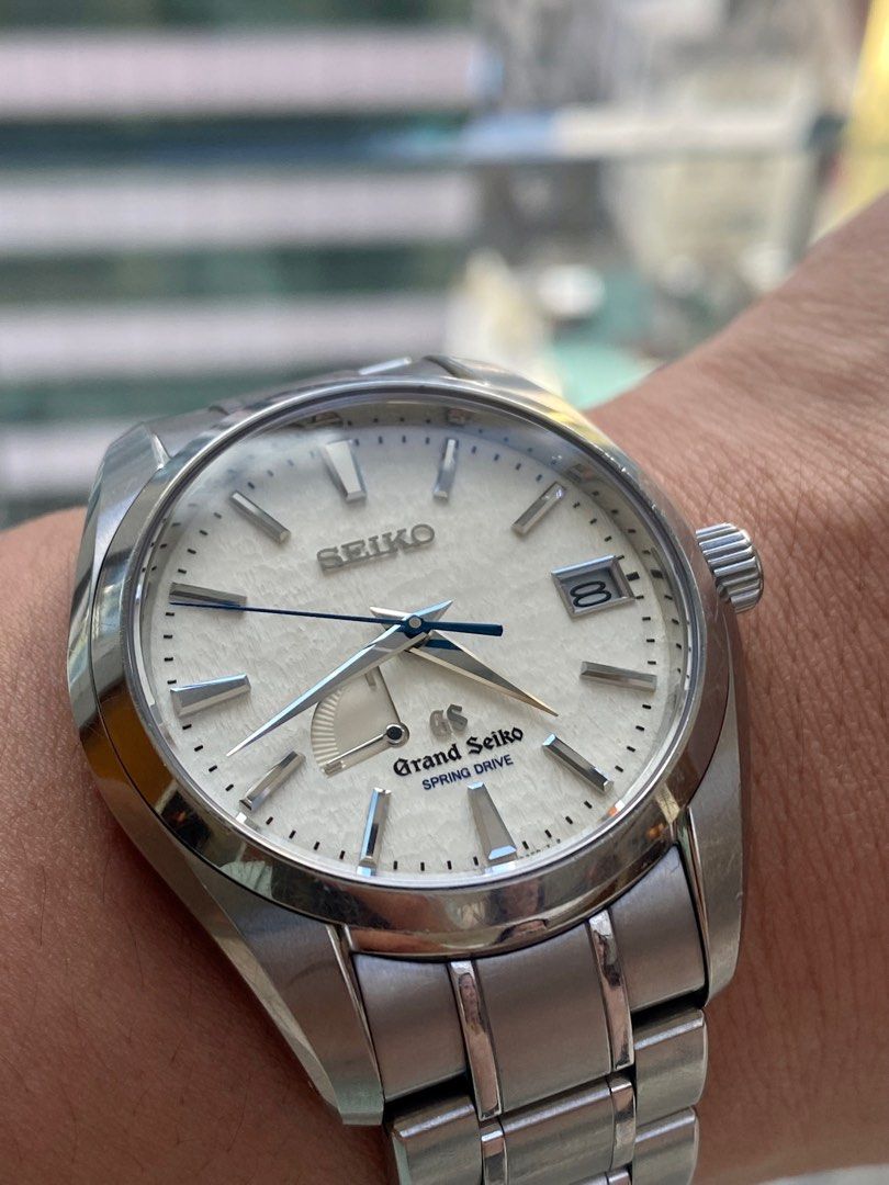 激罕全套齊中古初代雪姬Grand Seiko GS SPRING DRIVE 白鈦手錶, 名牌, 手錶 - Carousell