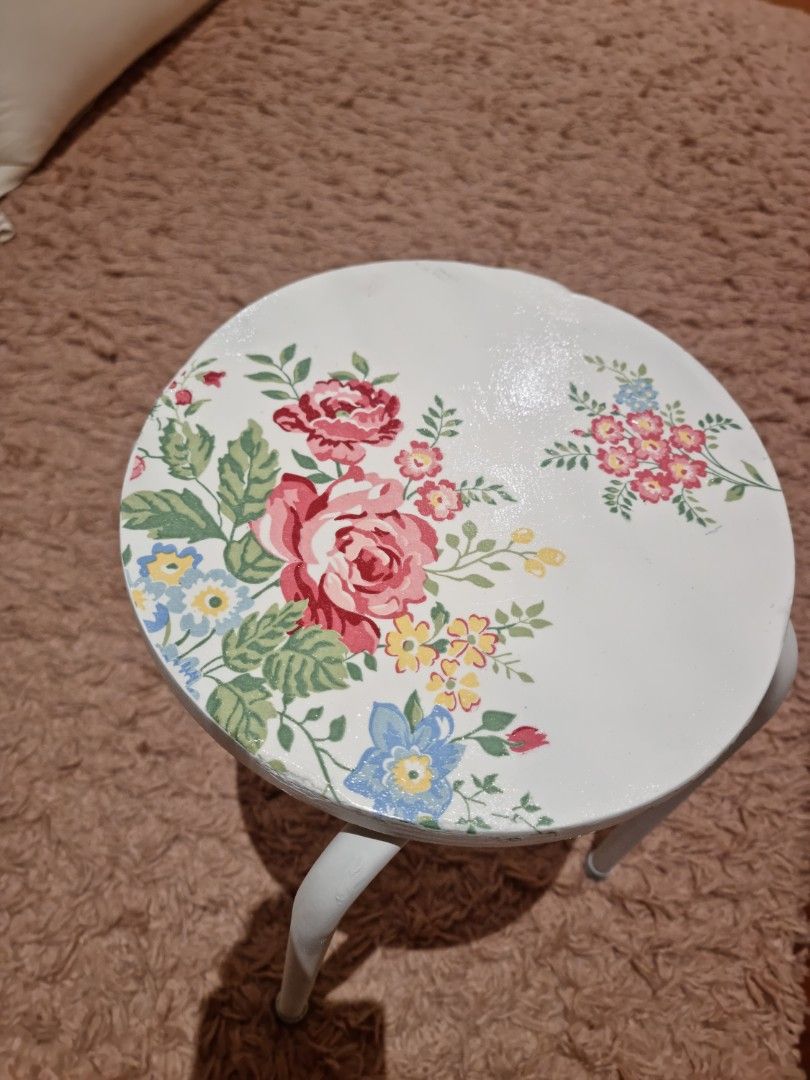 Greengate decoupage stool, Furniture & Home Living, Furniture, Chairs ...