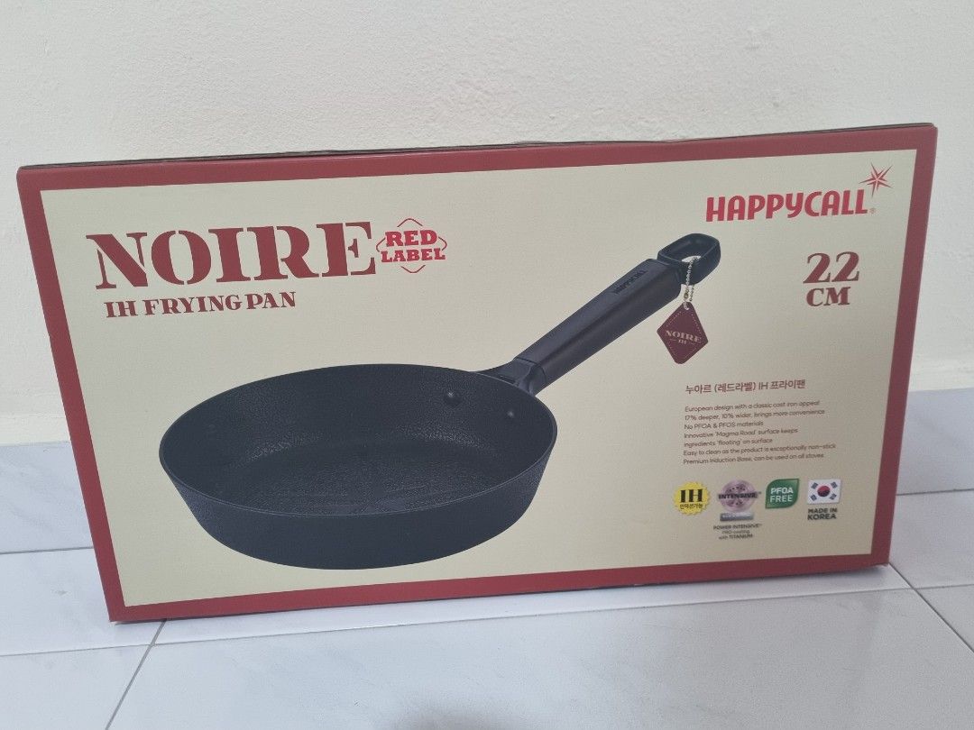 Happycall NOIRE Red Label IH 22cm Frying Pan Made in Korea, Furniture & Home Living, Kitchenware ...