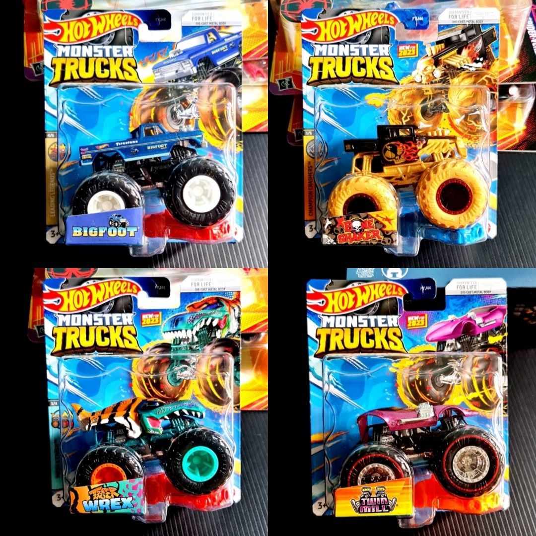 Hot Wheels Monster Trucks 2023 Treasure Hunt Twin Mill, Bone Shaker ...