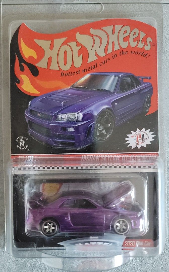 Hot Wheels RLC Nissan Skyline GT-R R34 (BNR34) Purple w/ Patch & Pin ...