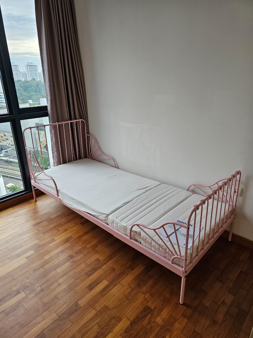 Ikea extendable kids bed frame & mattress, Furniture & Home Living ...