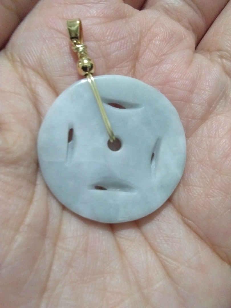 Jadeite Jade Coin Pendant on Carousell
