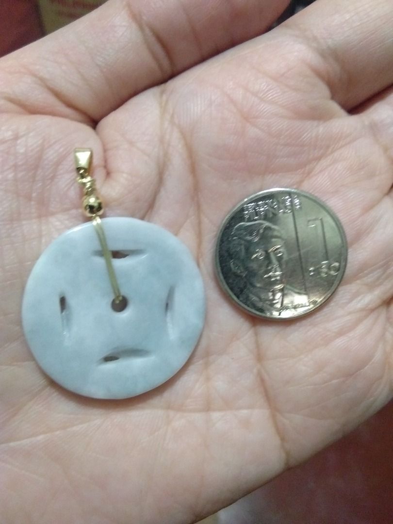 Jadeite Jade Coin Pendant on Carousell