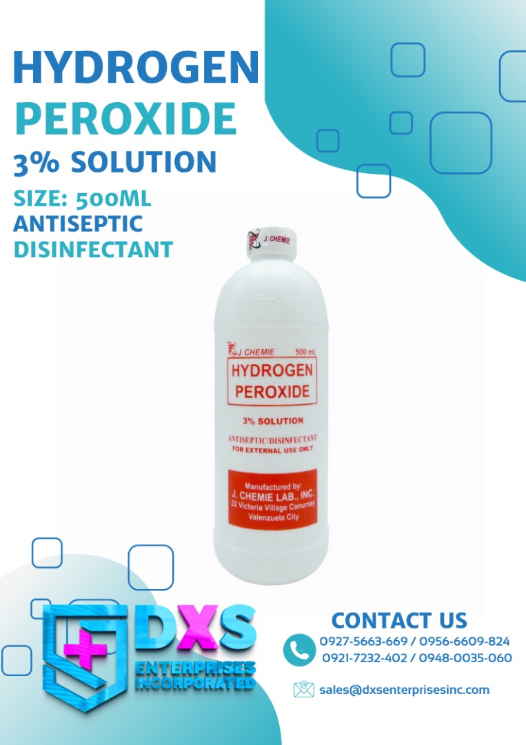 J.CHEMIE HYDROGEN PEROXIDE 3% SOLUTION - 500ML, Health & Nutrition ...