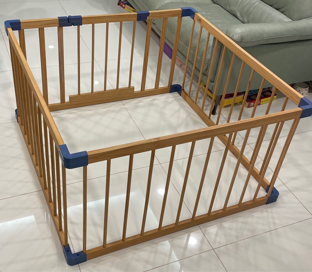 Jolly baby playpen - pine wood, Babies & Kids, Baby Nursery & Kids ...