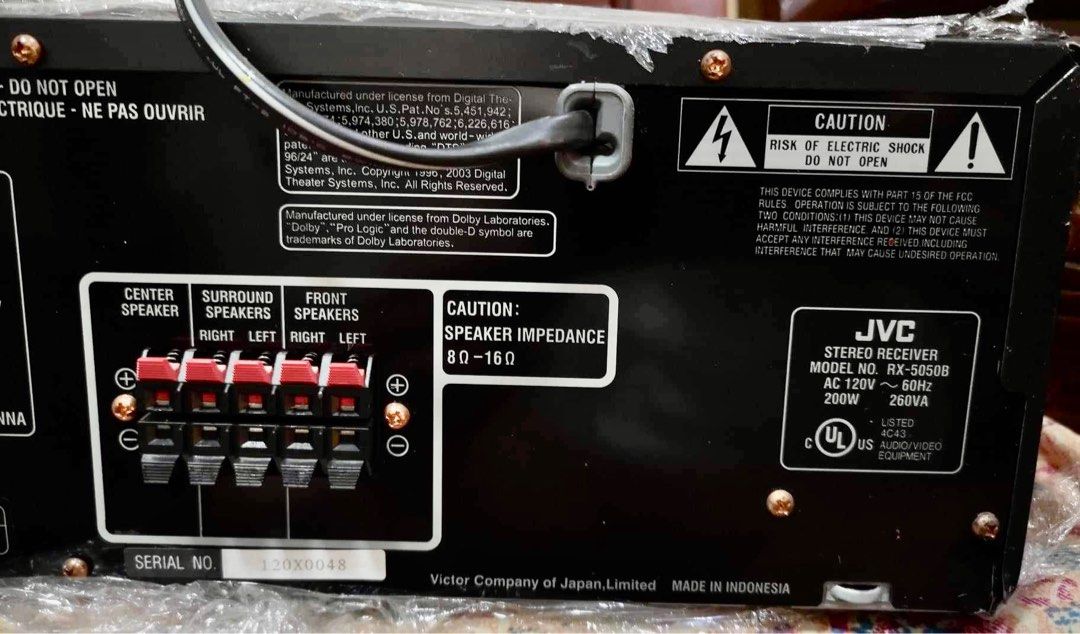 JVC AV Receiver Model RX 5050 , Audio, Soundbars, Speakers & Amplifiers ...