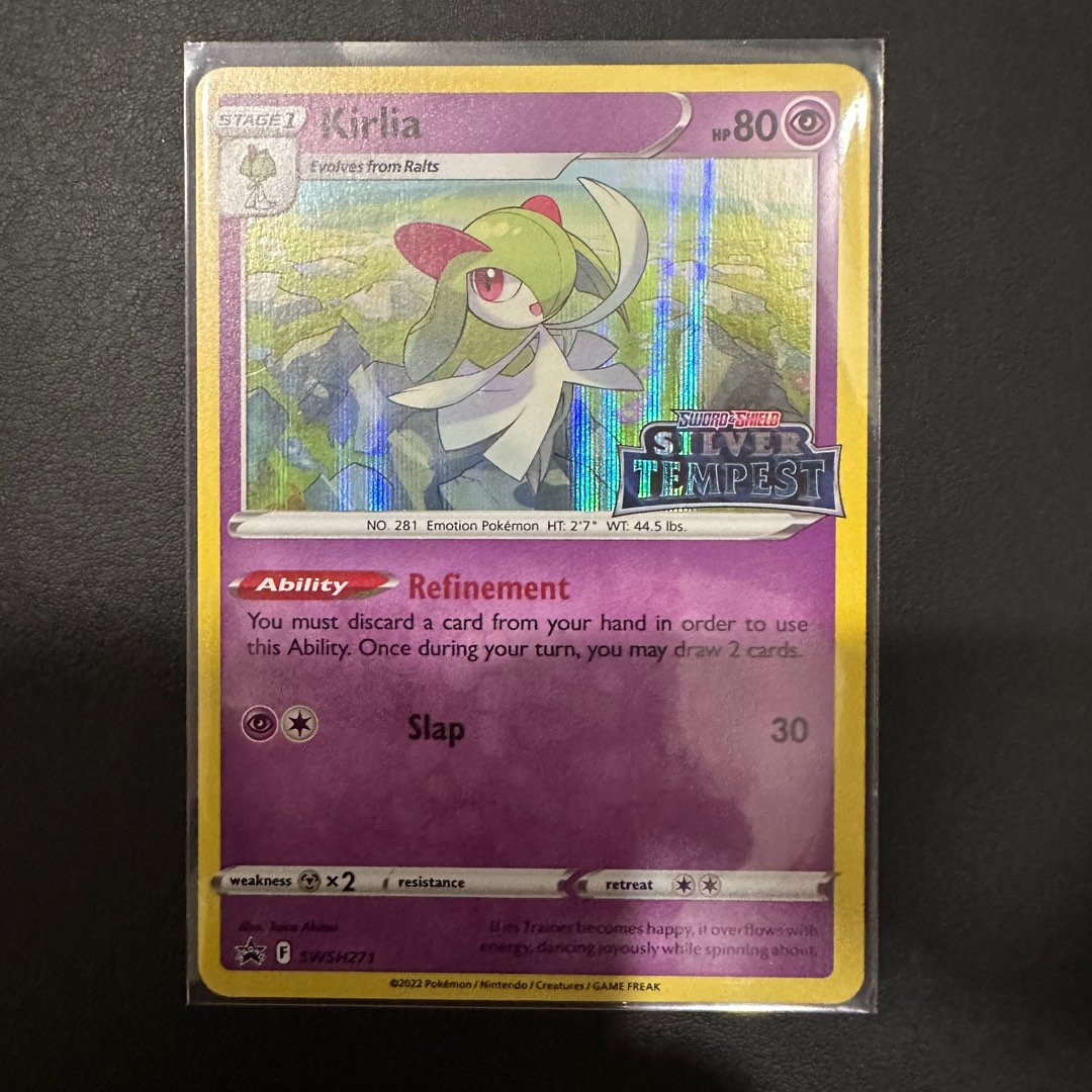 Kirlia Pokemon Silver Tempest Build and Battle Promo Card, Hobbies ...