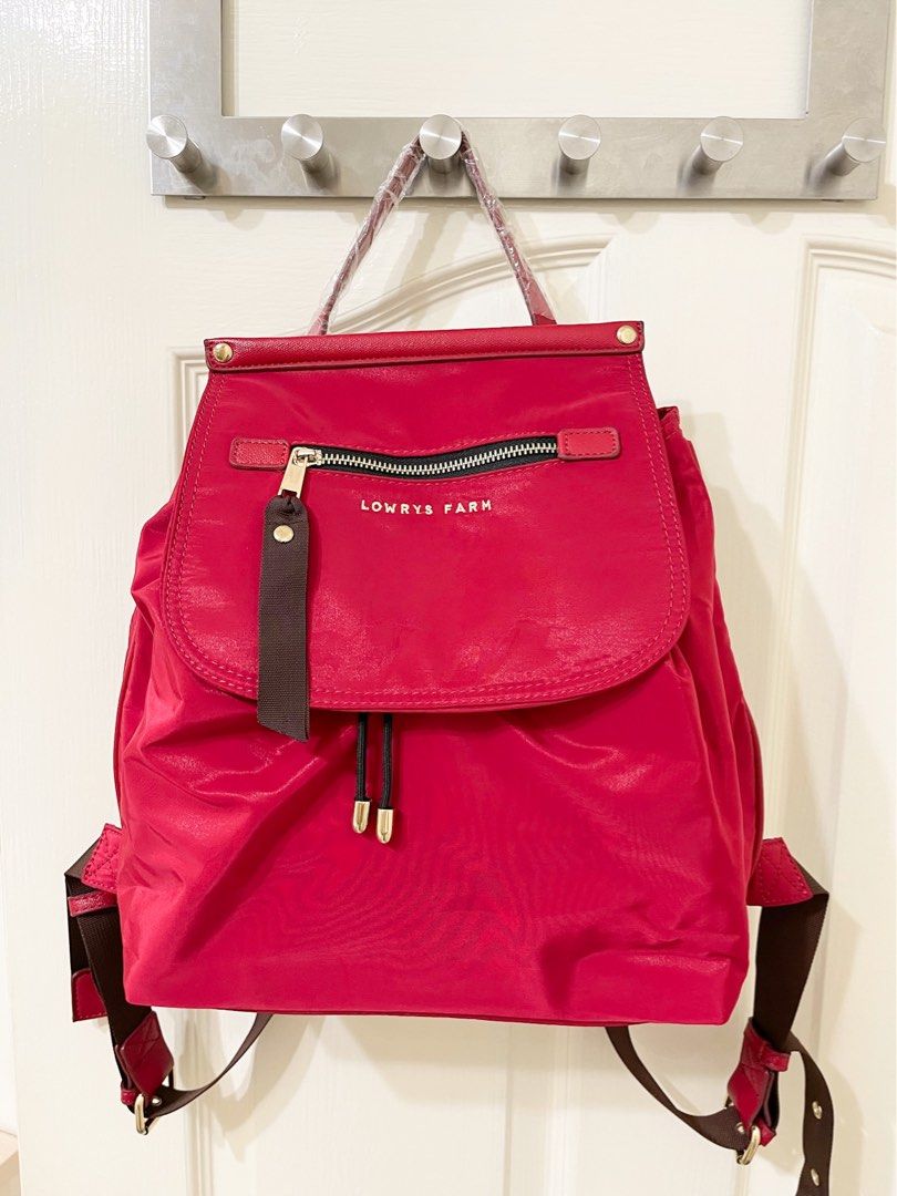 【配件】KOSE x LOWRYS FARM 紅色背包, 她的時尚, 包包、錢包, 背包在旋轉拍賣