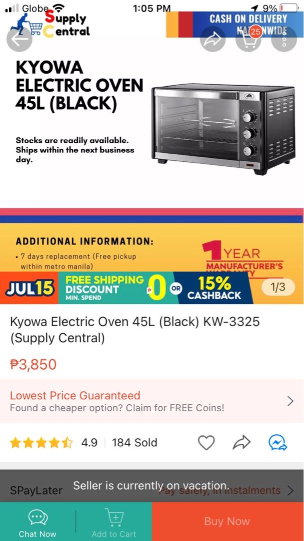 Kyowa Electric Oven 45 L on Carousell