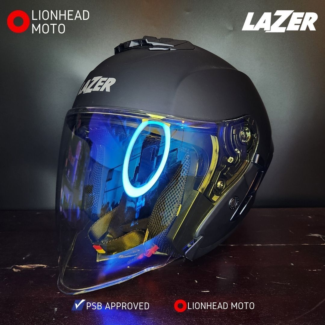 LAZER MOTORCYCLE HELMET TANGO EVO SR SUNVISOR PSB APPROVED FREE ...