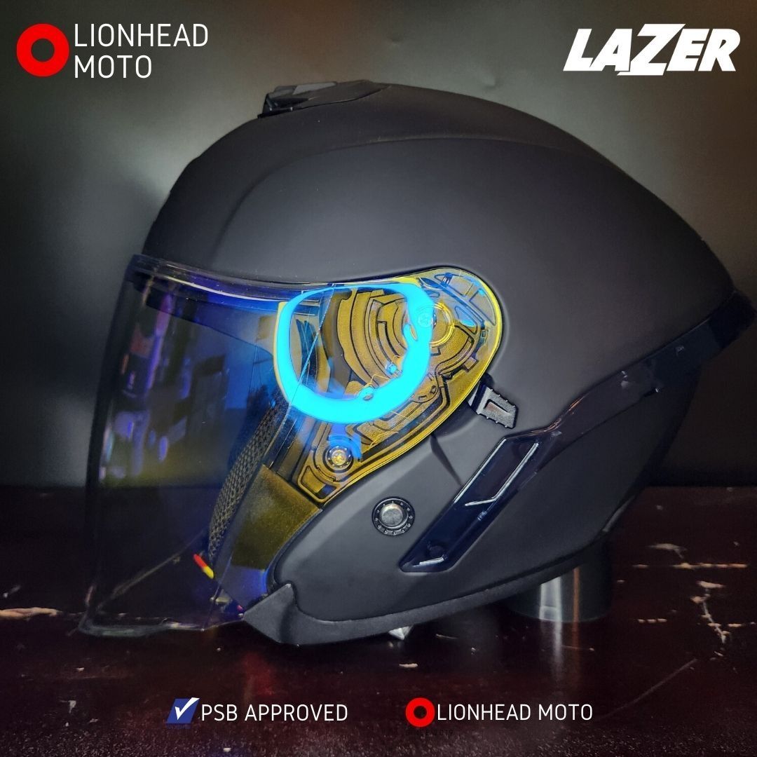 LAZER MOTORCYCLE HELMET TANGO EVO SR SUNVISOR PSB APPROVED FREE ...