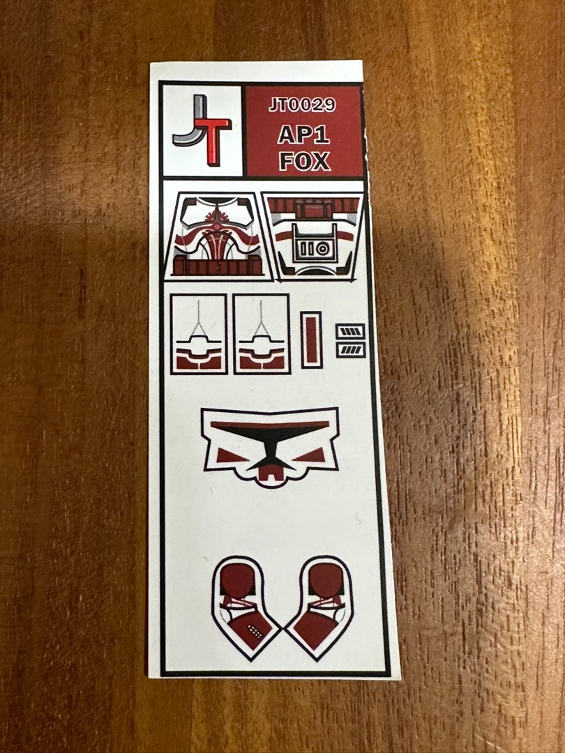 Lego decal for AP1 Commander Fox, Hobbies & Toys, Toys & Games on Carousell