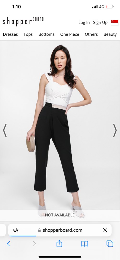 Lovebonito Caeryn Contrast Band Crossover Pants, Women's Fashion ...