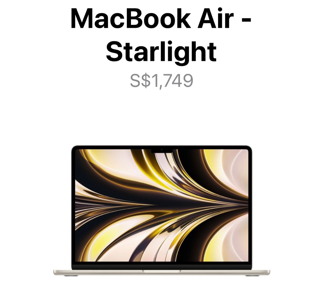 MacBook Air 13.6 M2 2022 Starlight, Computers & Tech, Laptops ...