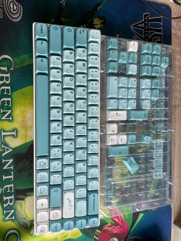 Mechanical keyboard Tes 68 Feker holy panda switches ice berg key cap ...