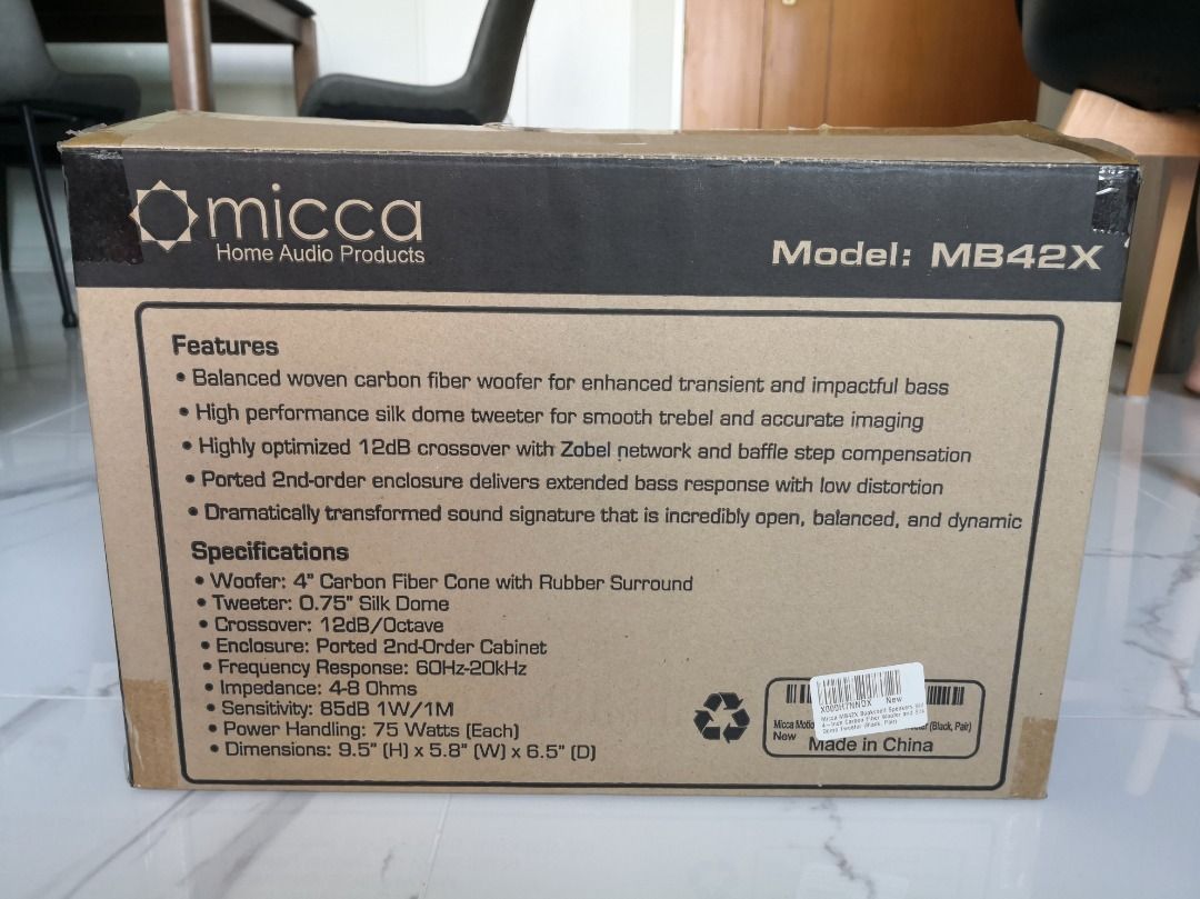 Micca MB42X High Performance Audiophile Bookshelf Speakers Black, Audio ...