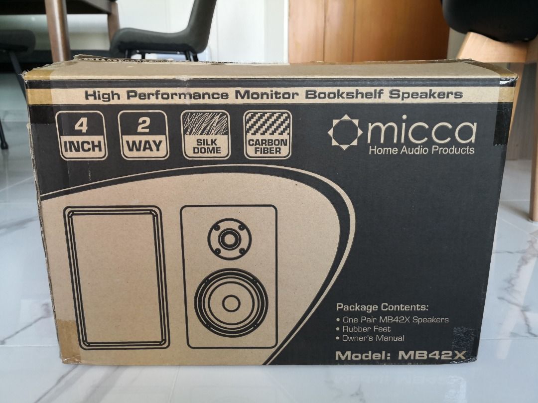 Micca MB42X High Performance Audiophile Bookshelf Speakers Black, Audio ...