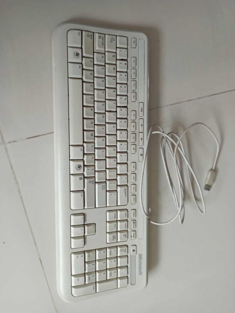 Microsoft Wired Keyboard 600 White, Computers & Tech, Parts ...
