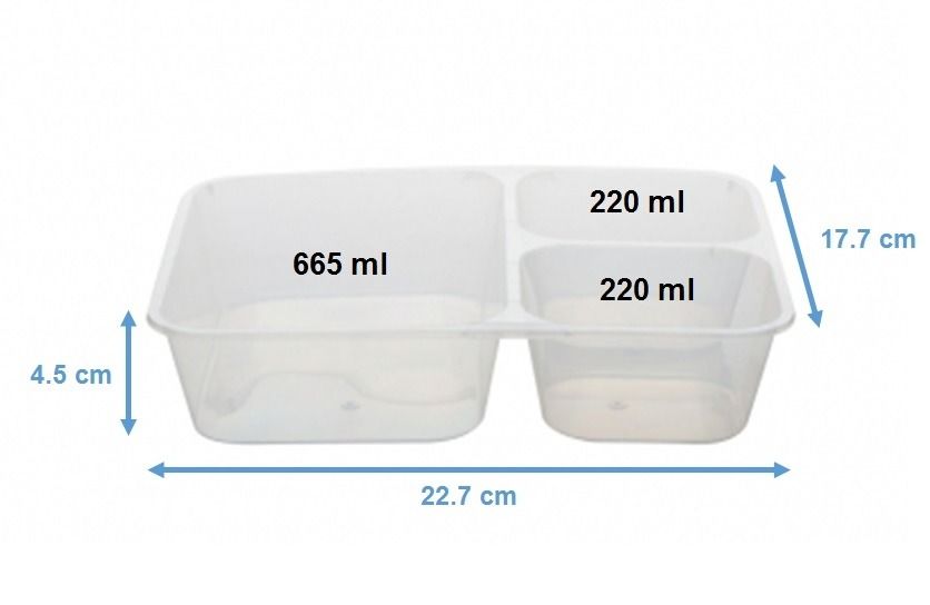 Microwavable Container with 3 Compartments, Furniture & Home Living ...