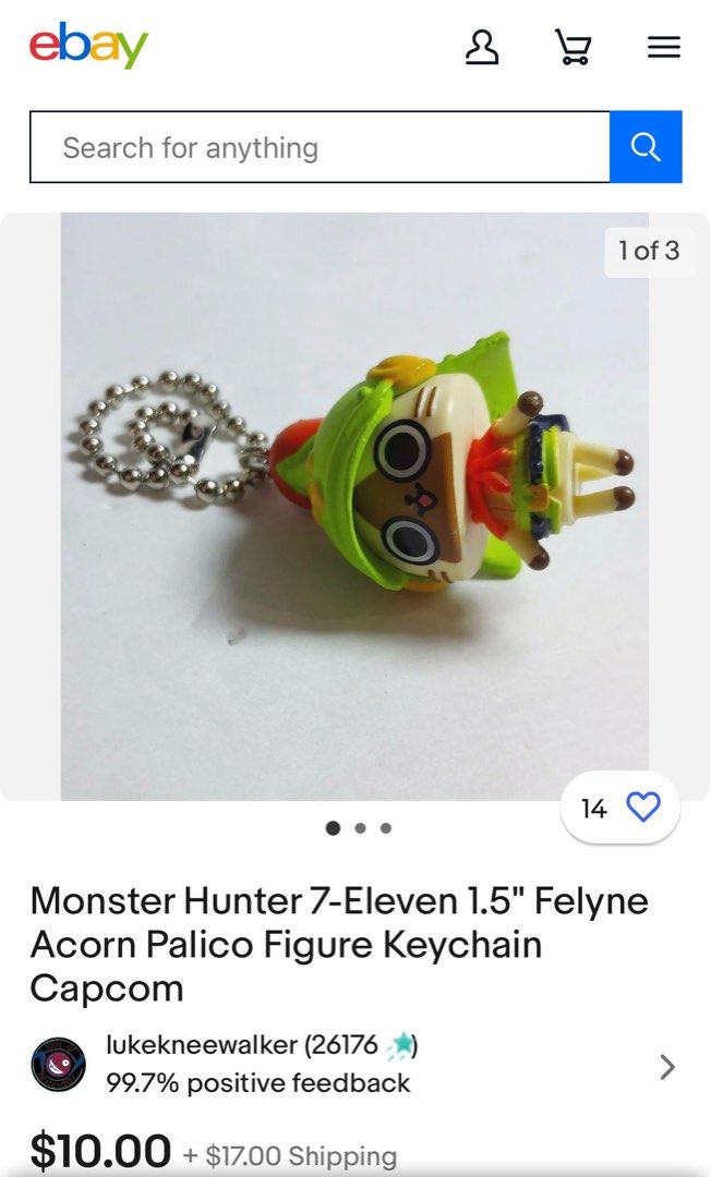 Monster Hunter 7-Eleven 1.5" Felyne Acorn Palico Figure Keychain ...