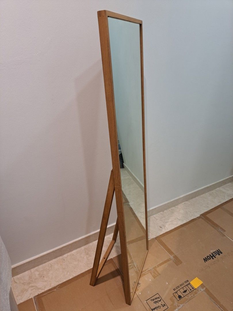 Muji Standing Wooden Mirror, Furniture & Home Living, Home Decor ...