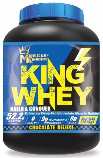 Muscle Kingdom King Whey Protein Isolate with Shaker Bottle (4lb ...