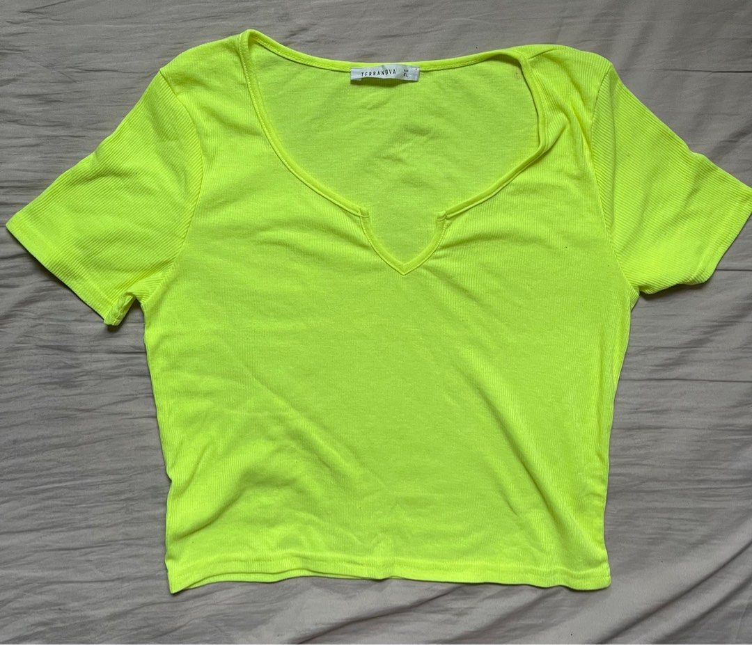Neon Green Ribbed Top on Carousell