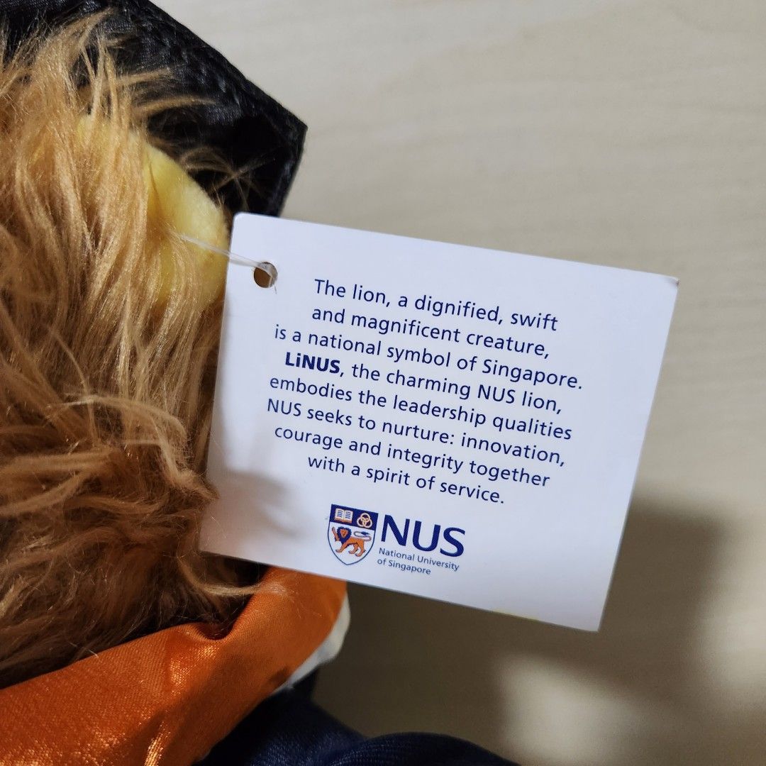 NUS Graduation Bear/Lion Linus, Hobbies & Toys, Toys & Games on Carousell