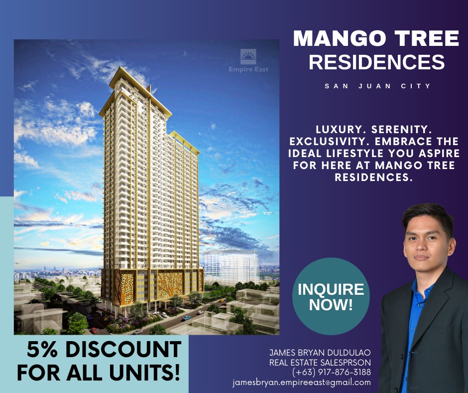 ONE BEDROOM PRE-SELLING UNIT | MANGO TREE RESIDENCES - SAN JUAN CITY on ...