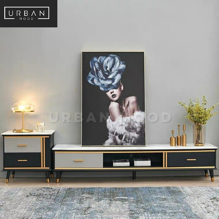 ONYX Modern Marble TV Console & Coffee Table, Furniture & Home Living ...