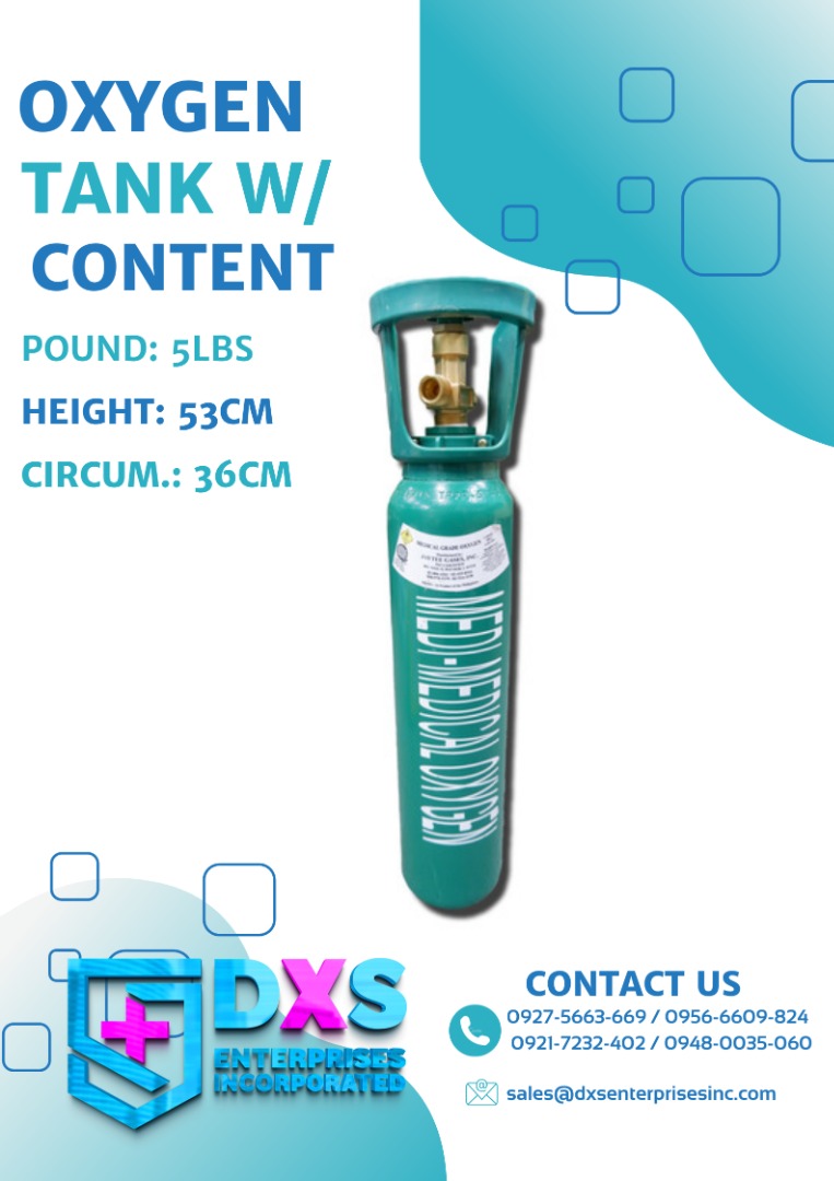 OXYGEN TANK WITH CONTENT 5LBS, Health & Nutrition, Medical Supplies ...