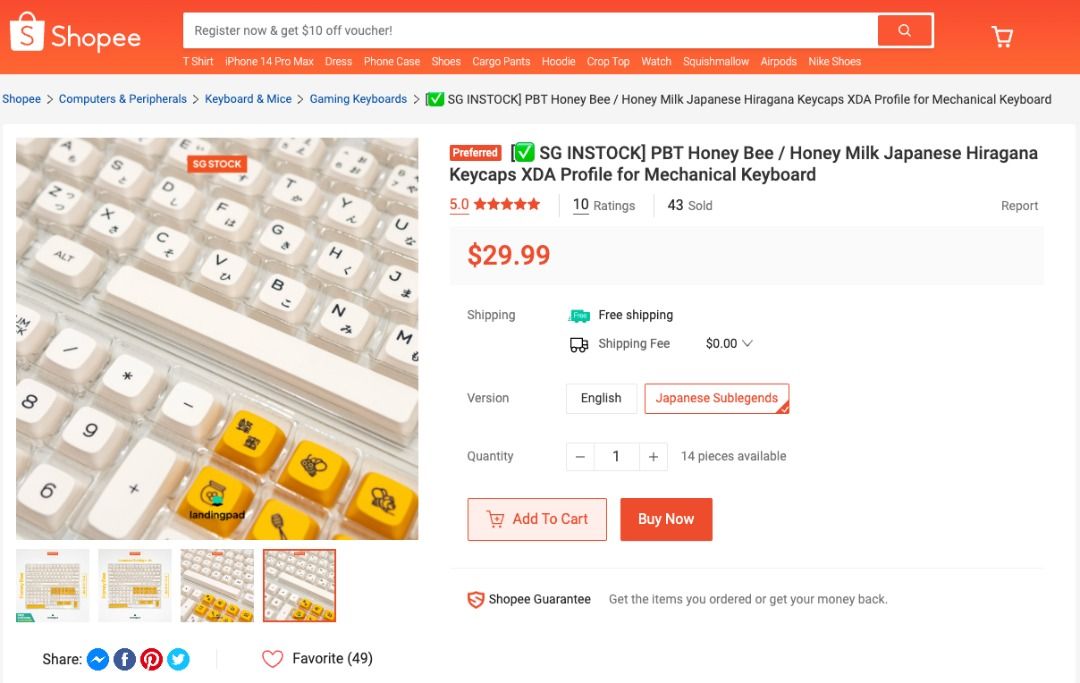 PBT Honey Bee / Honey Milk Japanese Hiragana Keycaps XDA Profile for ...