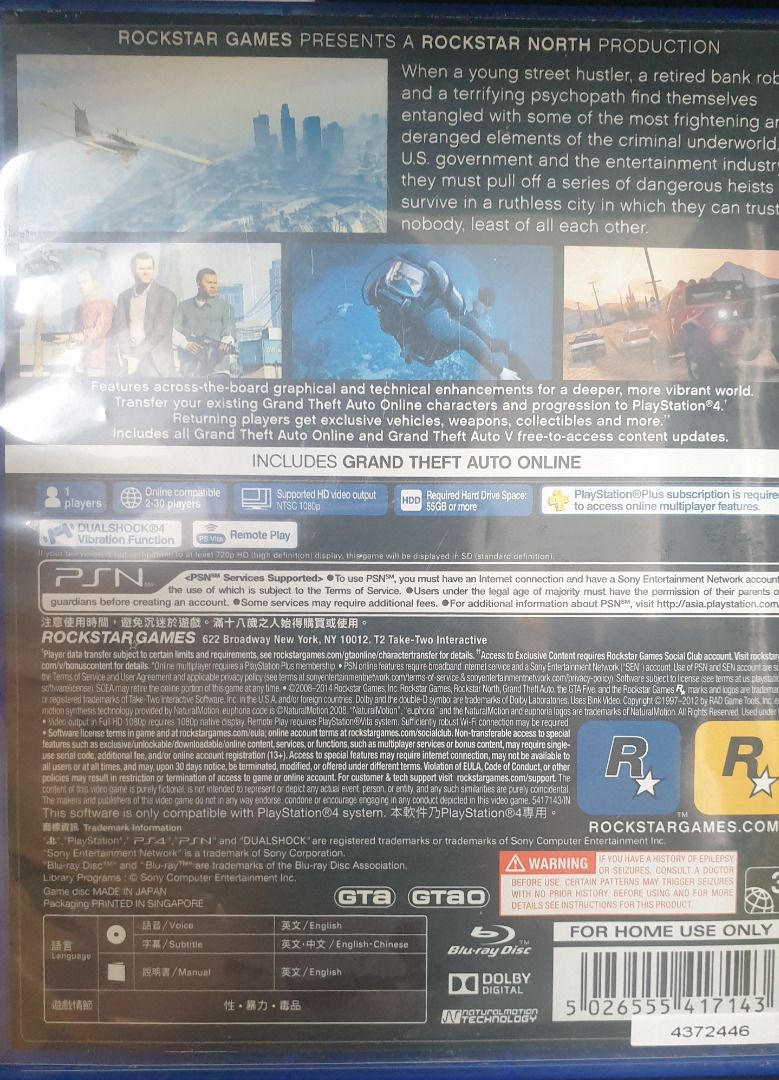 [PS4] Grand Theft Auto V, Video Gaming, Video Games, PlayStation on Carousell