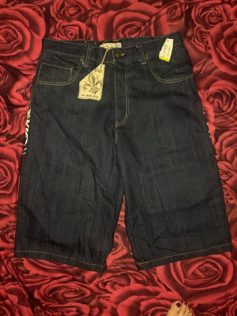 Y2k Raw Blue Denim Baggy Jorts (jnco affliction vibes) on Carousell
